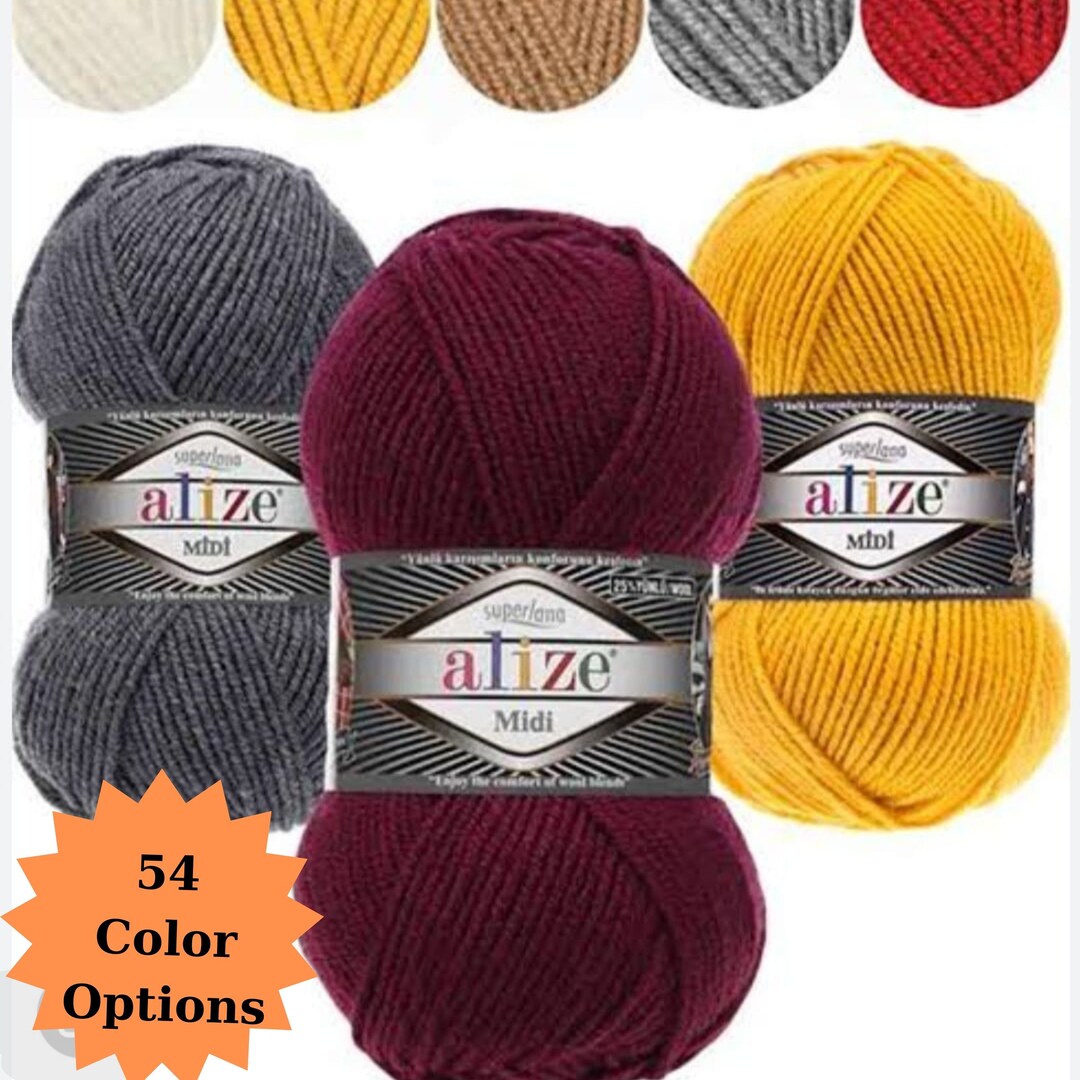 Alize Superlana Midi Crochet Wool Yarn, Winter Yarn, Acrylic Yarn ...