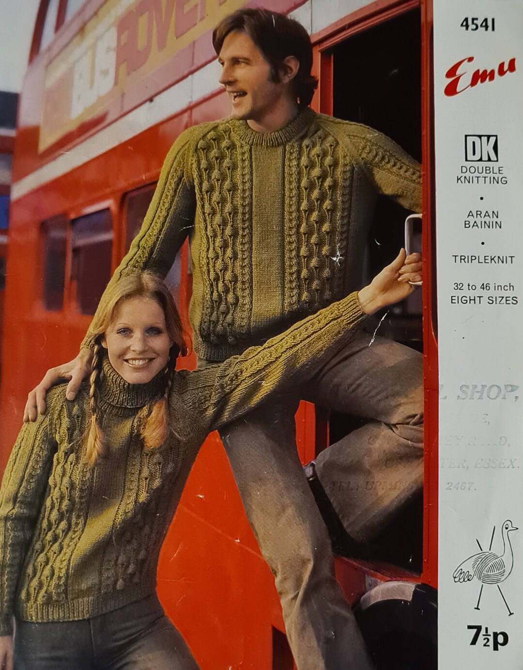 Emu Vintage Jumper Knitting Pattern 4541 - Etsy