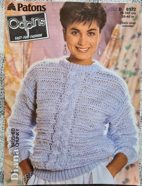 Vintage Patons Oddpins Jumper Knitting Pattern 8172 | Etsy