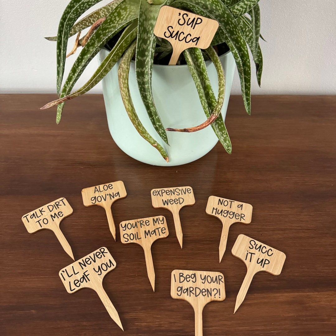 Pack of Any 3 Wooden Funny Rude Plant Garden Marker Labels or Stakes ...