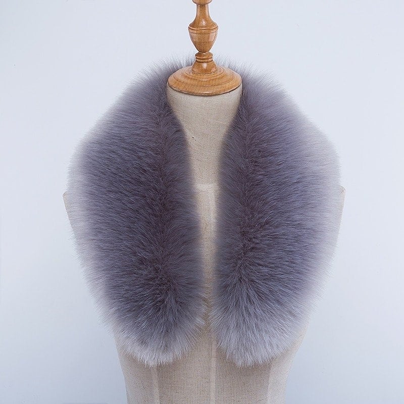 Large Faux Fur Collar Scarf Wrap, Fur Neck Warmer, Warm Winter Down ...