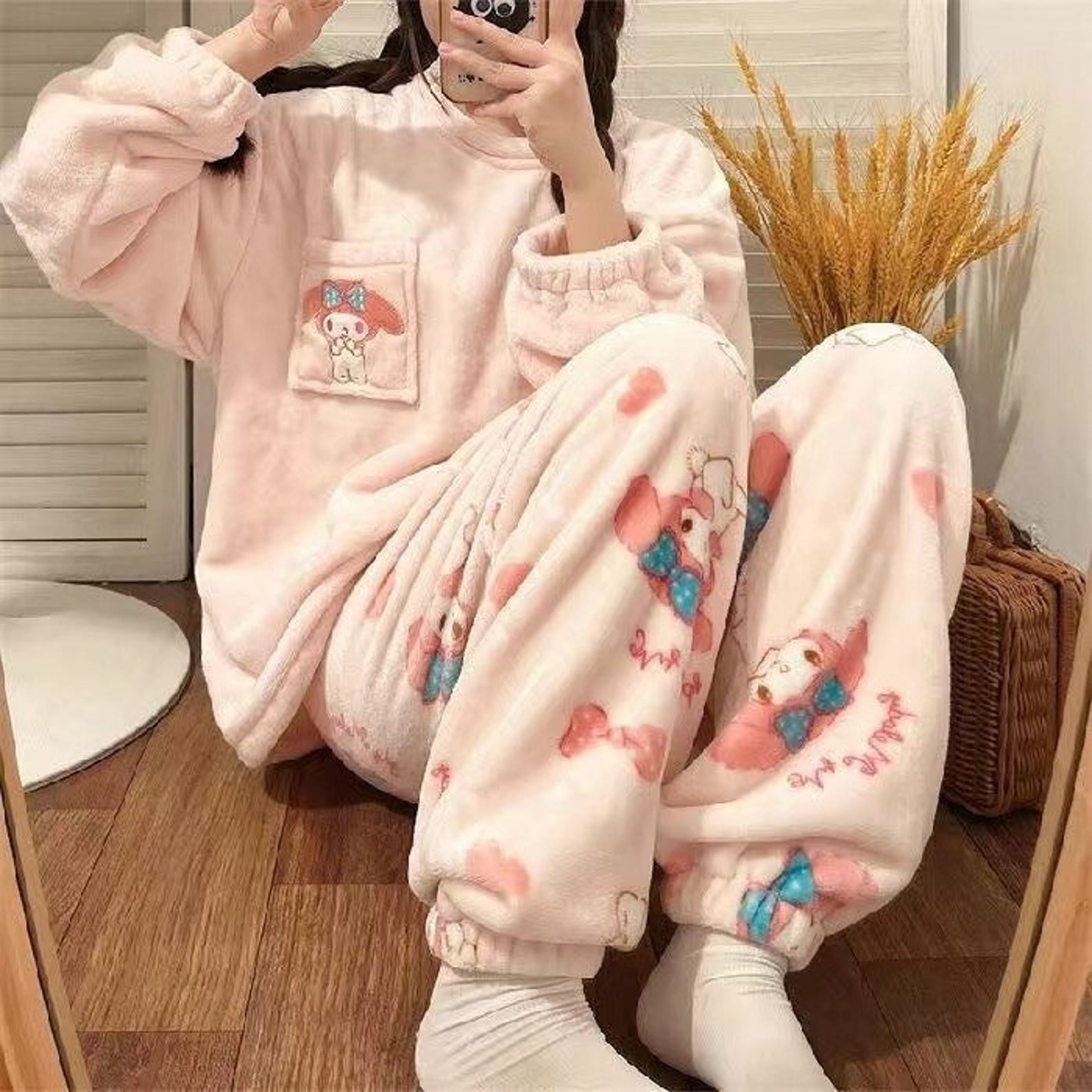 Cute Thick Pajama Set, Cosy Flece Pyjamas, Super Warm Winter Pjs, Soft ...