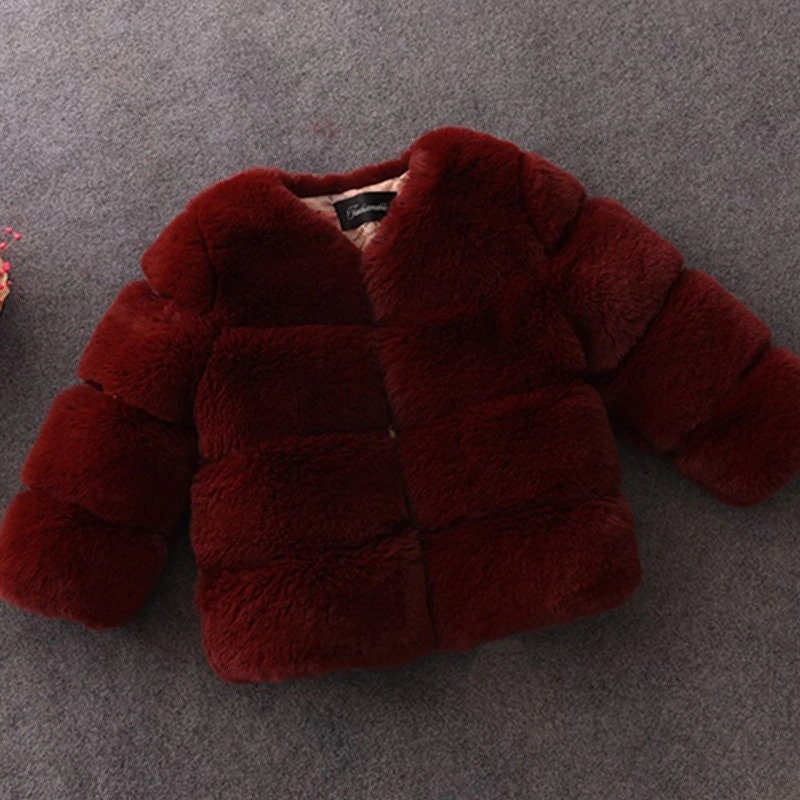 Super Cute Warm Kids Faux Fur Coat, Warm Girls Jacket, Fluffy Kids Waistcoat, Soft Fluffy Coat ...