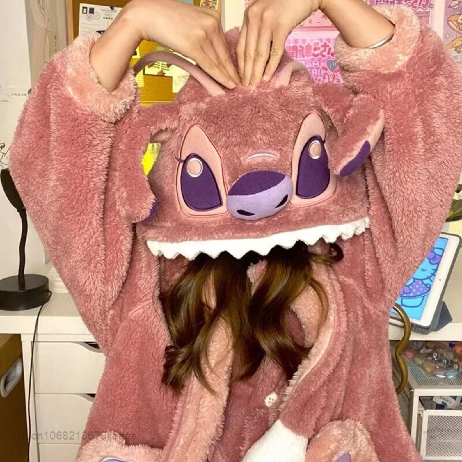 Cute Kawaii Hooded Robe, Sherpa Hooded Blanket, Cozy Robe, Fleece ...