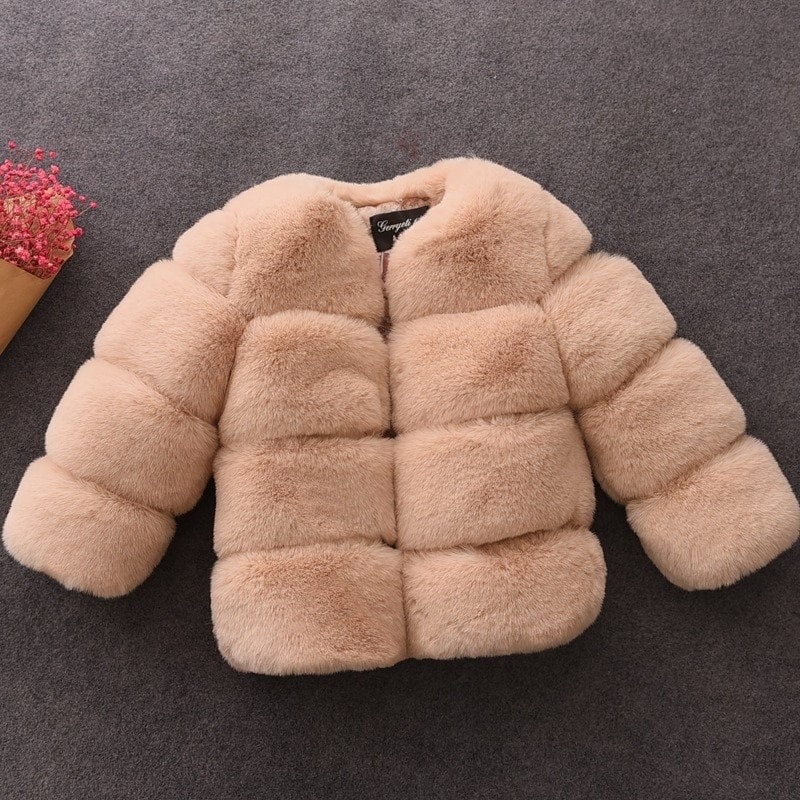 Super Cute Warm Kids Faux Fur Coat, Warm Girls Jacket, Fluffy Kids Waistcoat, Soft Fluffy Coat ...