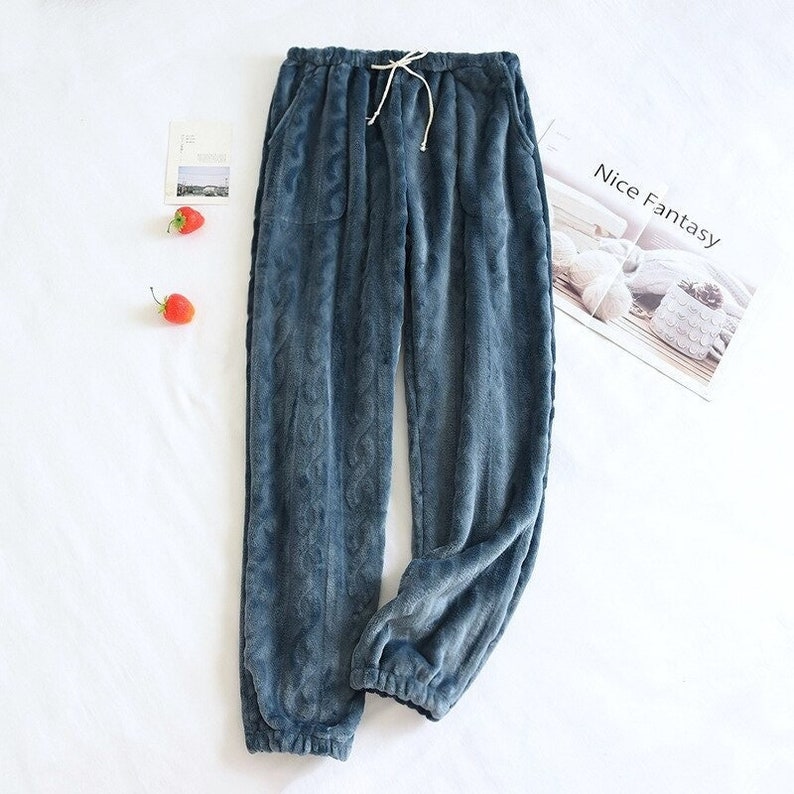 Men Pajama Bottom, Kawaii PJ Bottom, Men Sherpa Pants, Fleece Lounge ...