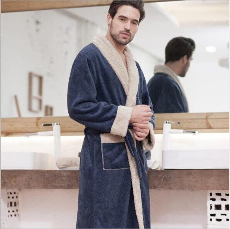 Cosy Couple's Sherpa Bath Robe, Soft Extra Long Fleece Dressing Gown ...