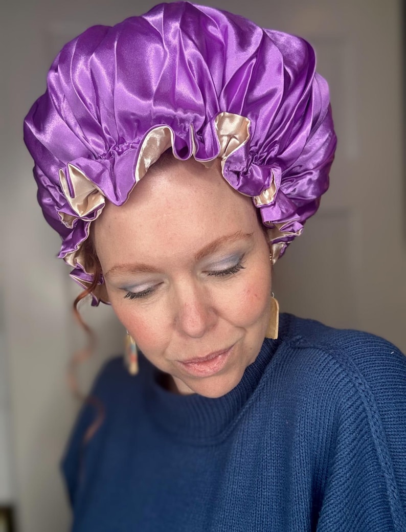 Reversible Satin-lined Bonnet: Overnight Curl Protection, Anti-frizz ...