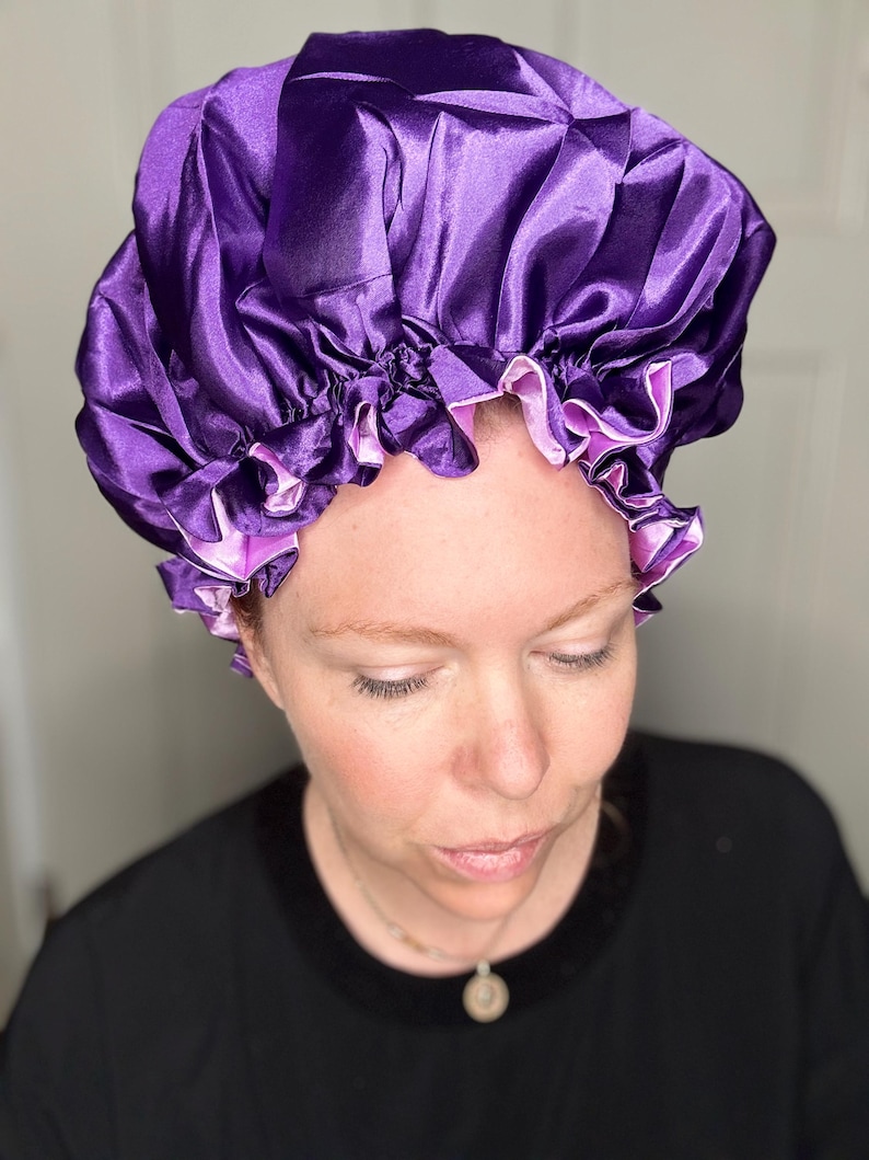 Reversible Satin-lined Bonnet: Overnight Curl Protection, Anti-frizz ...