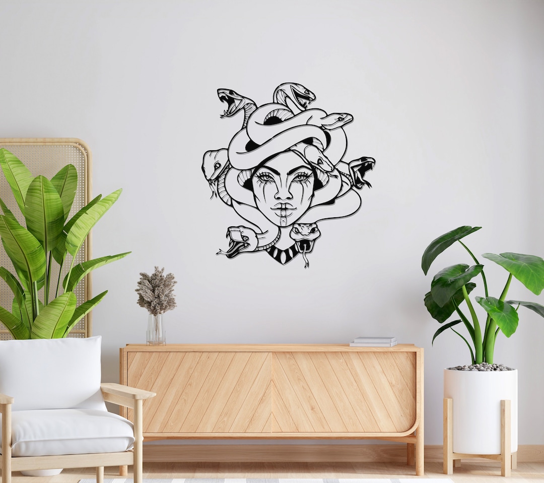 Metal Medusa Wall Art, Metal Wall Art, Home Office Decoration, Unique ...