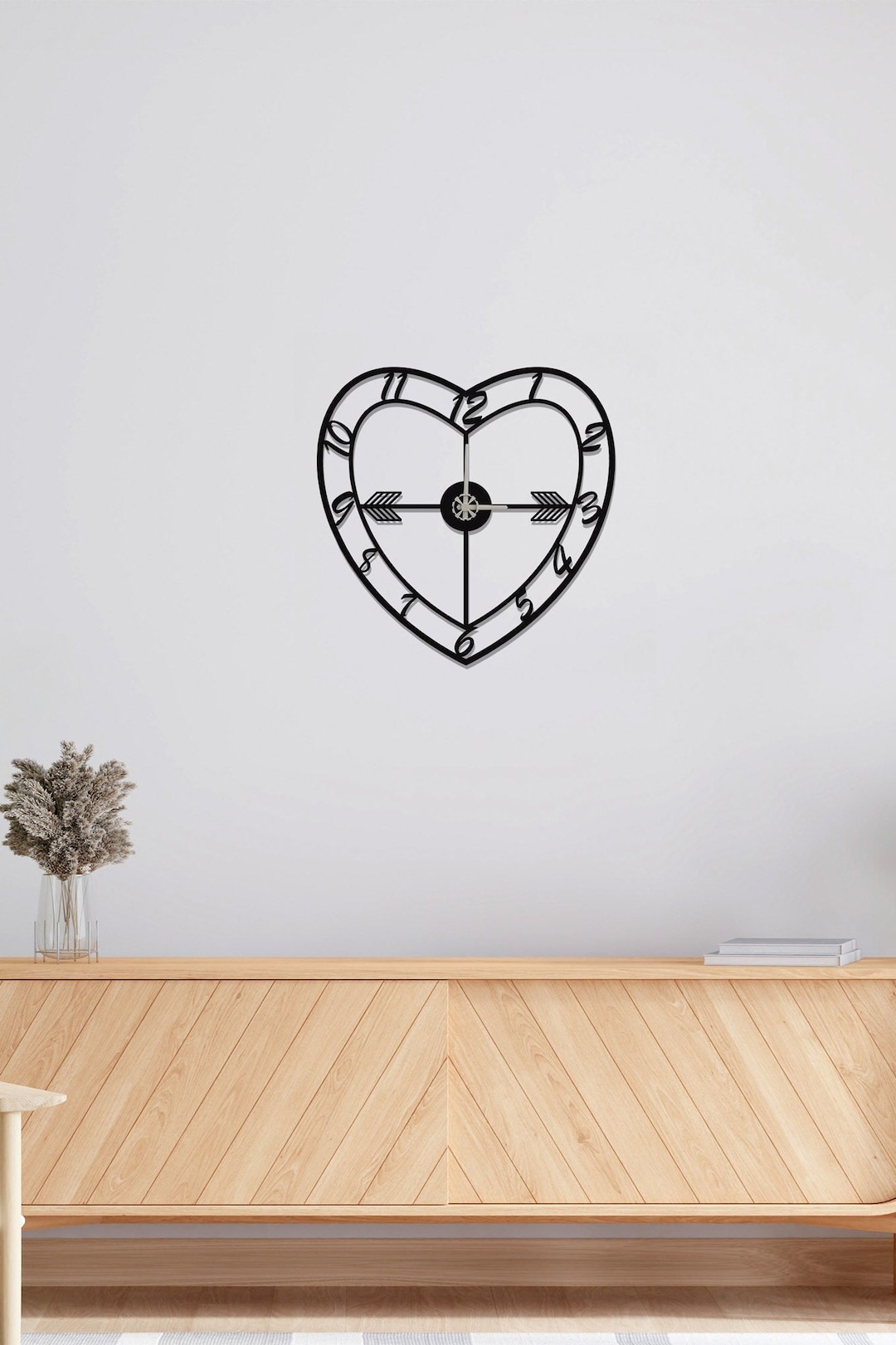 Heart Clocks for Wall, Wall Clock, Modern Metal Wall Clock, Large Wall ...