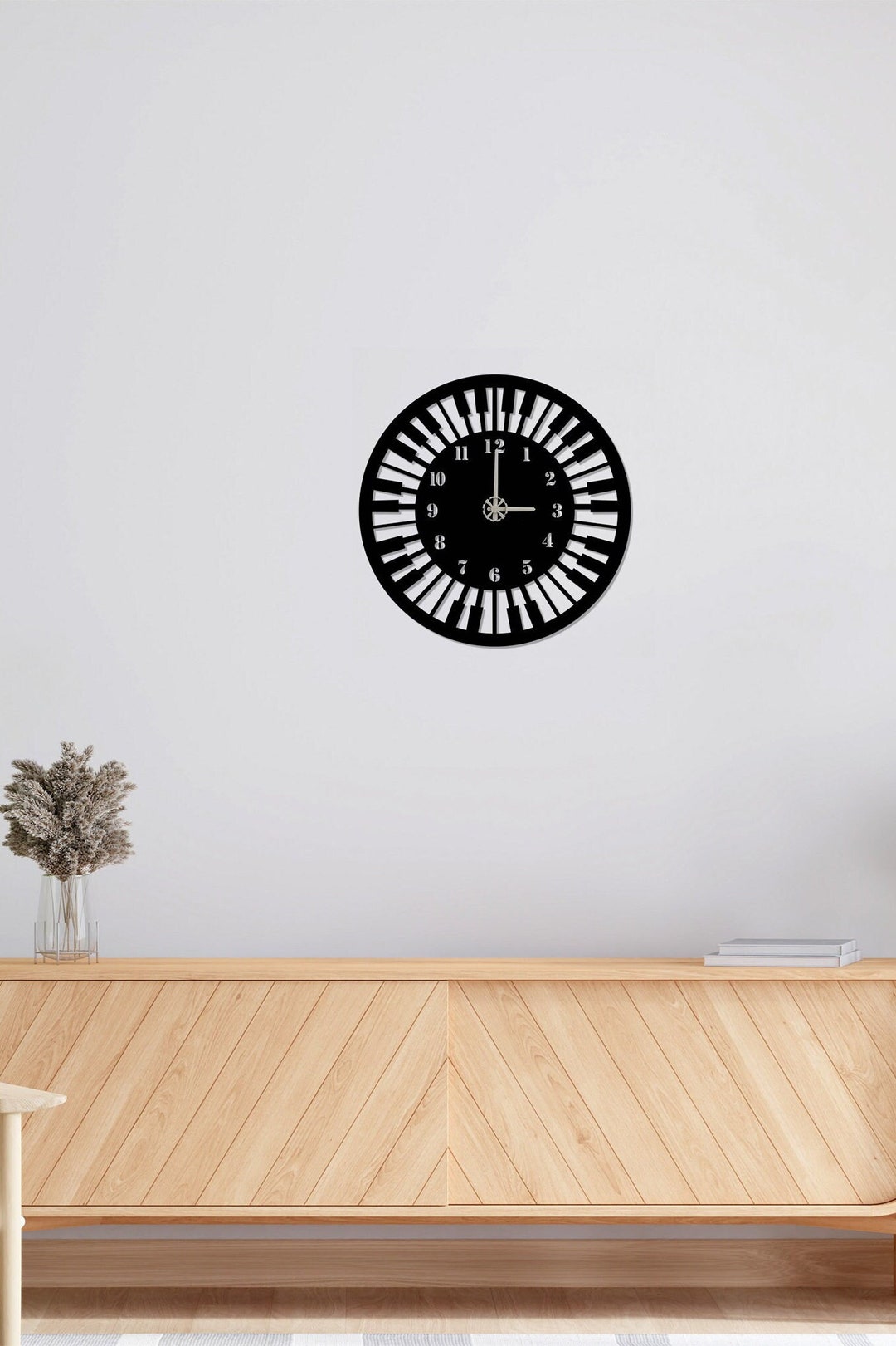 Music Clocks for Wall, Wall Clock, Modern Metal Wall Clock, Large Wall ...