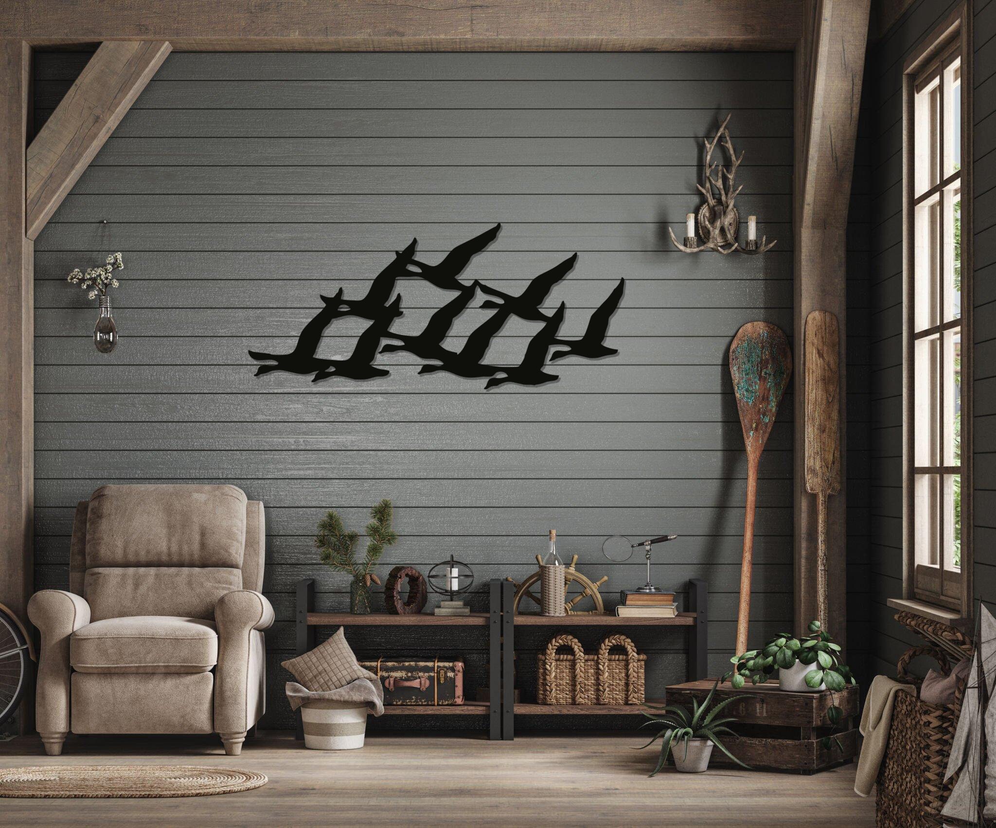 Metal Birds Decor, Geese Flock Wall Art, Metal Wall Art, Home Office ...