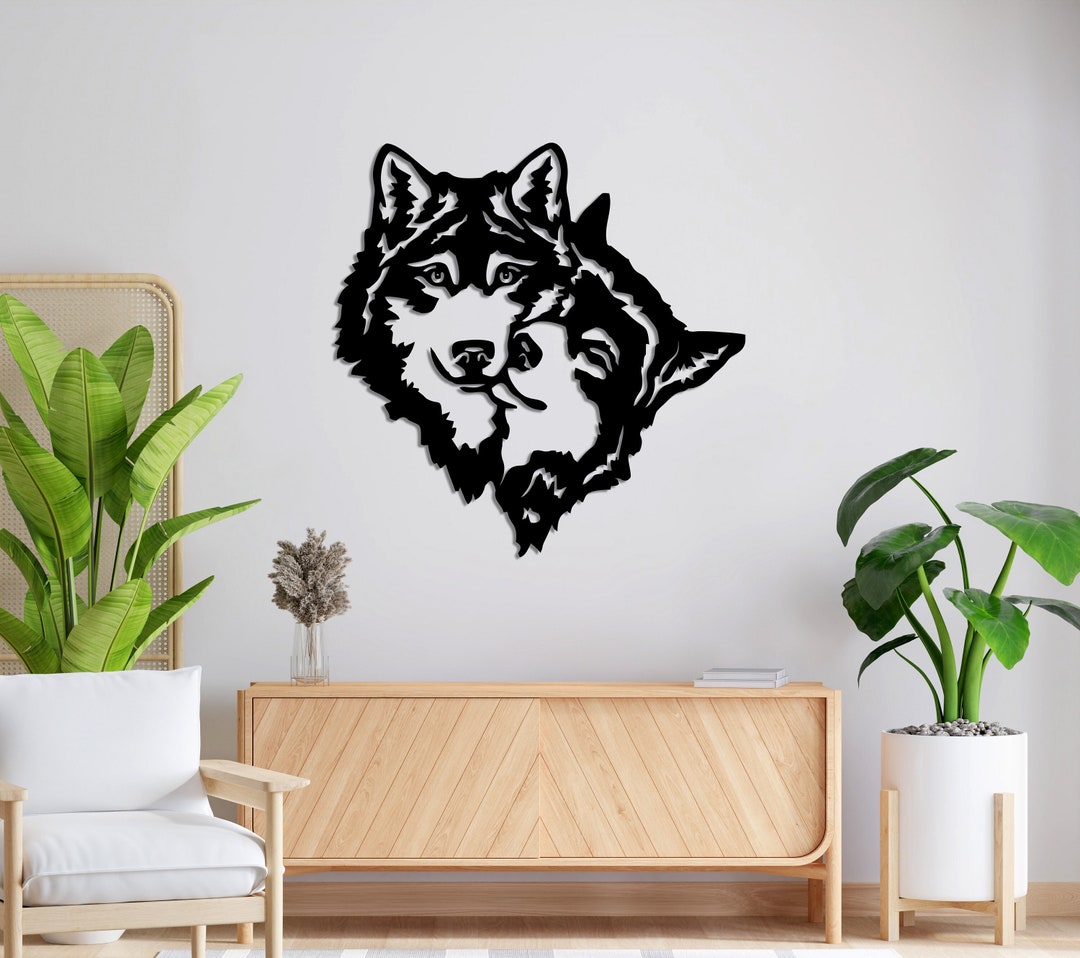 Metal Wolf Decor, Metal Wolf Head Wall Art, Metal Wall Art, Home Office ...