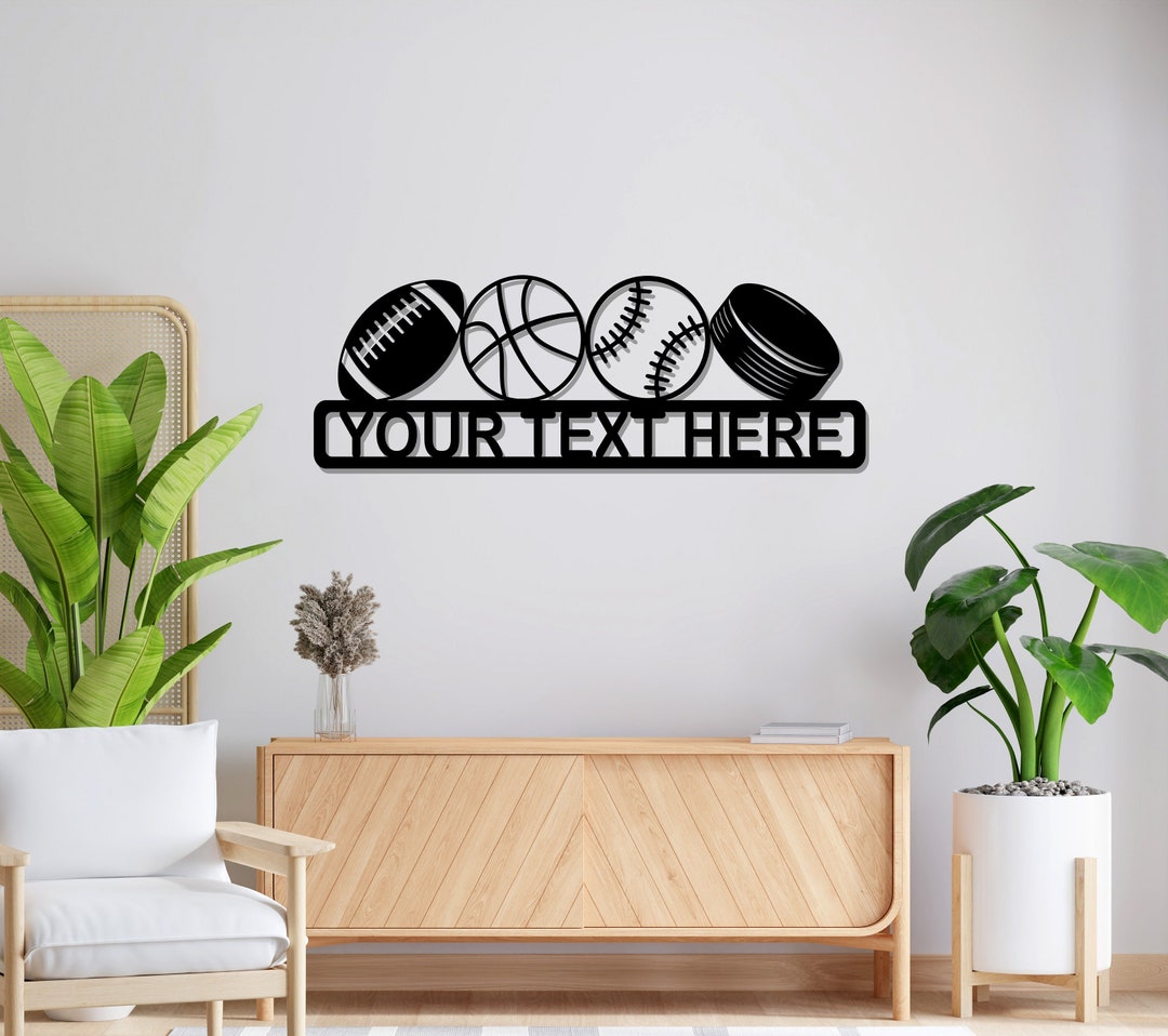 Metal Sport Decor, Personalized Wall Art, Metal Wall Art, Home Office ...