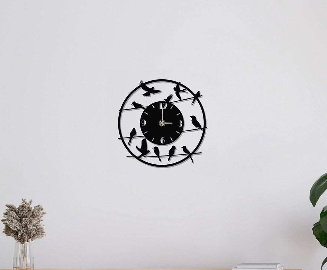 Birds Clocks for Wall, Wall Clock, Modern Metal Wall Clock, Large Wall ...