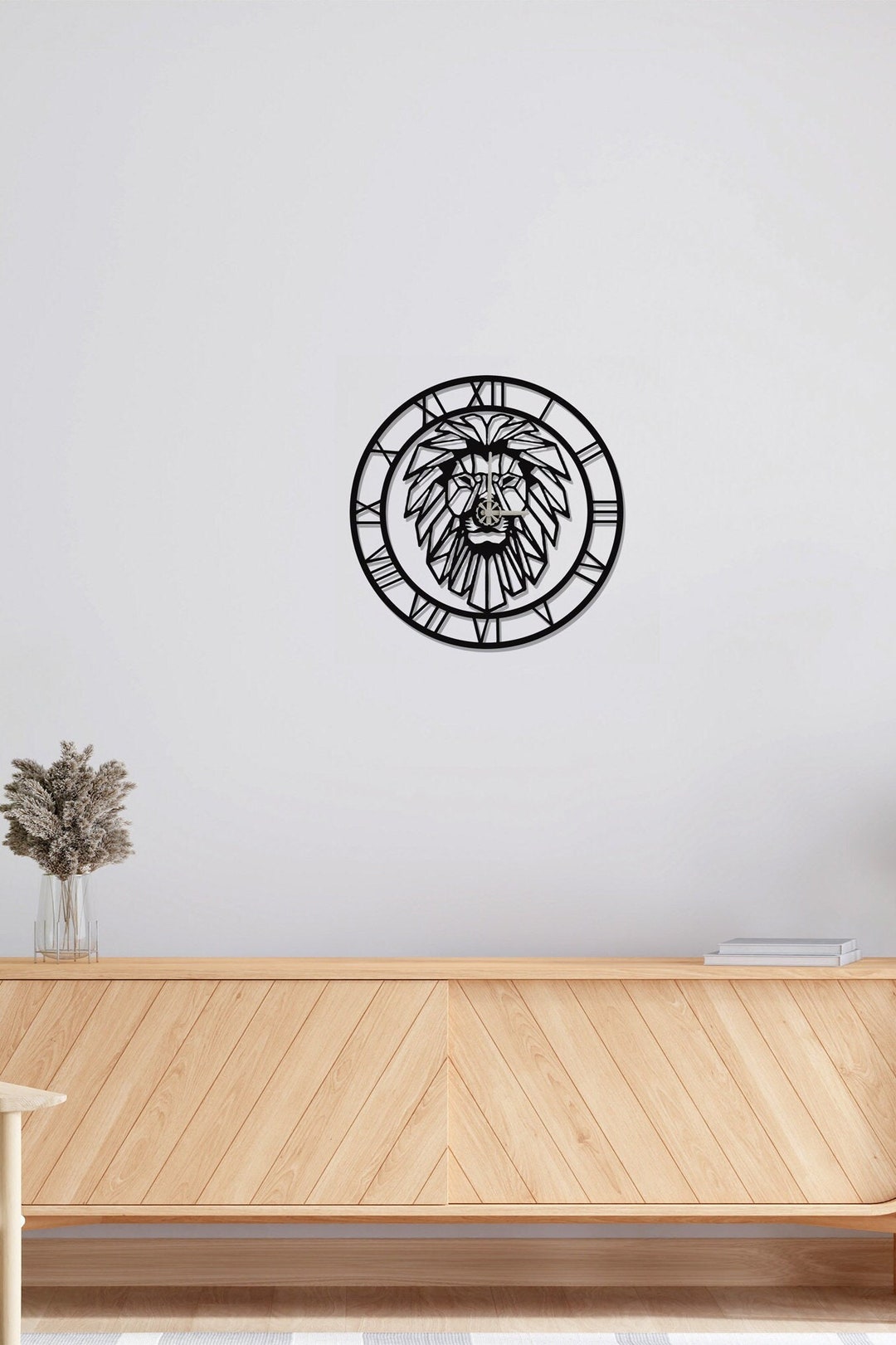 Lion Head Clocks for Wall, Wall Clock, Modern Metal Wall Clock, Large ...