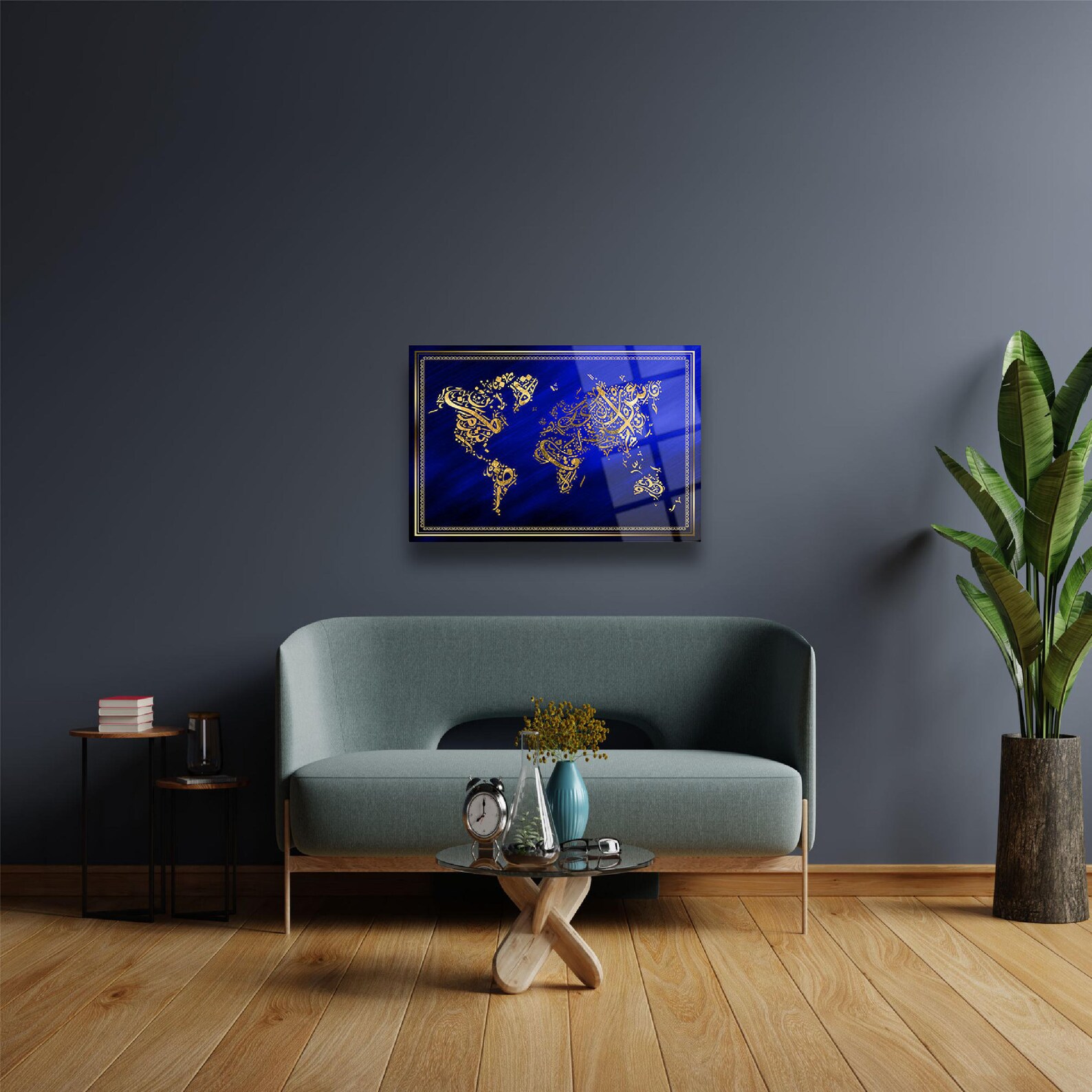 Islamic World Map Wall Decor Glass Wall Art Islamic Home - Etsy