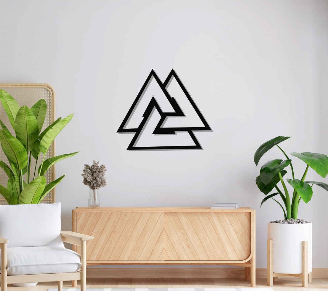 Metal Valknut Wall Art, Metal Wall Art, Home Office Decoration, Unique ...