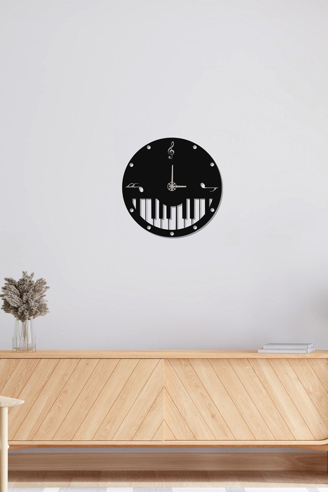 Piano Clocks for Wall, Wall Clock, Modern Metal Wall Clock, Large Wall ...