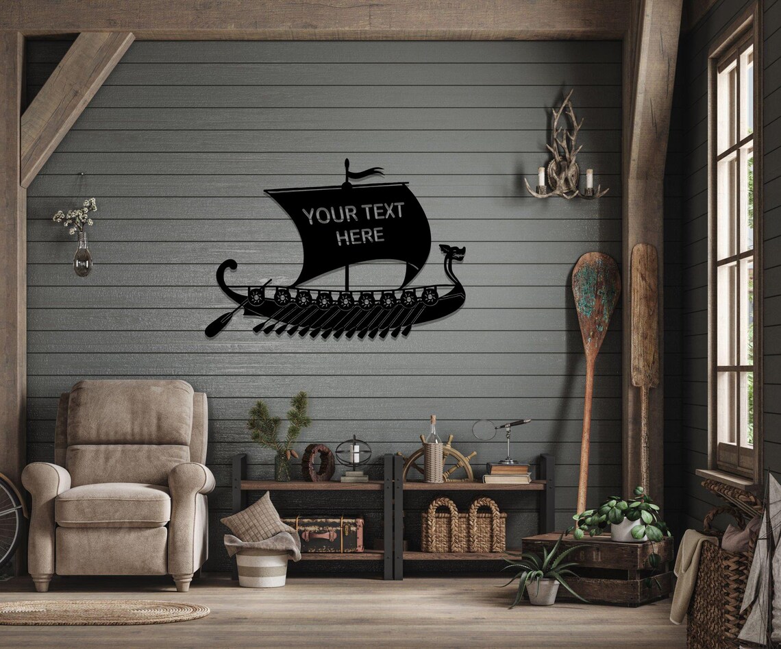 Metal Personalized Viking Ship Decor Personalized Wall Art - Etsy