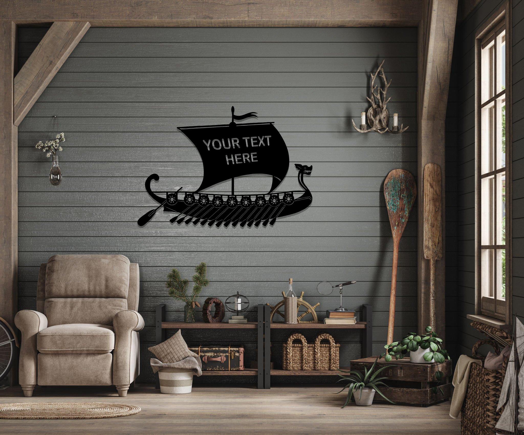 Metal Personalized Viking Ship Decor, Personalized Wall Art, Metal Wall ...