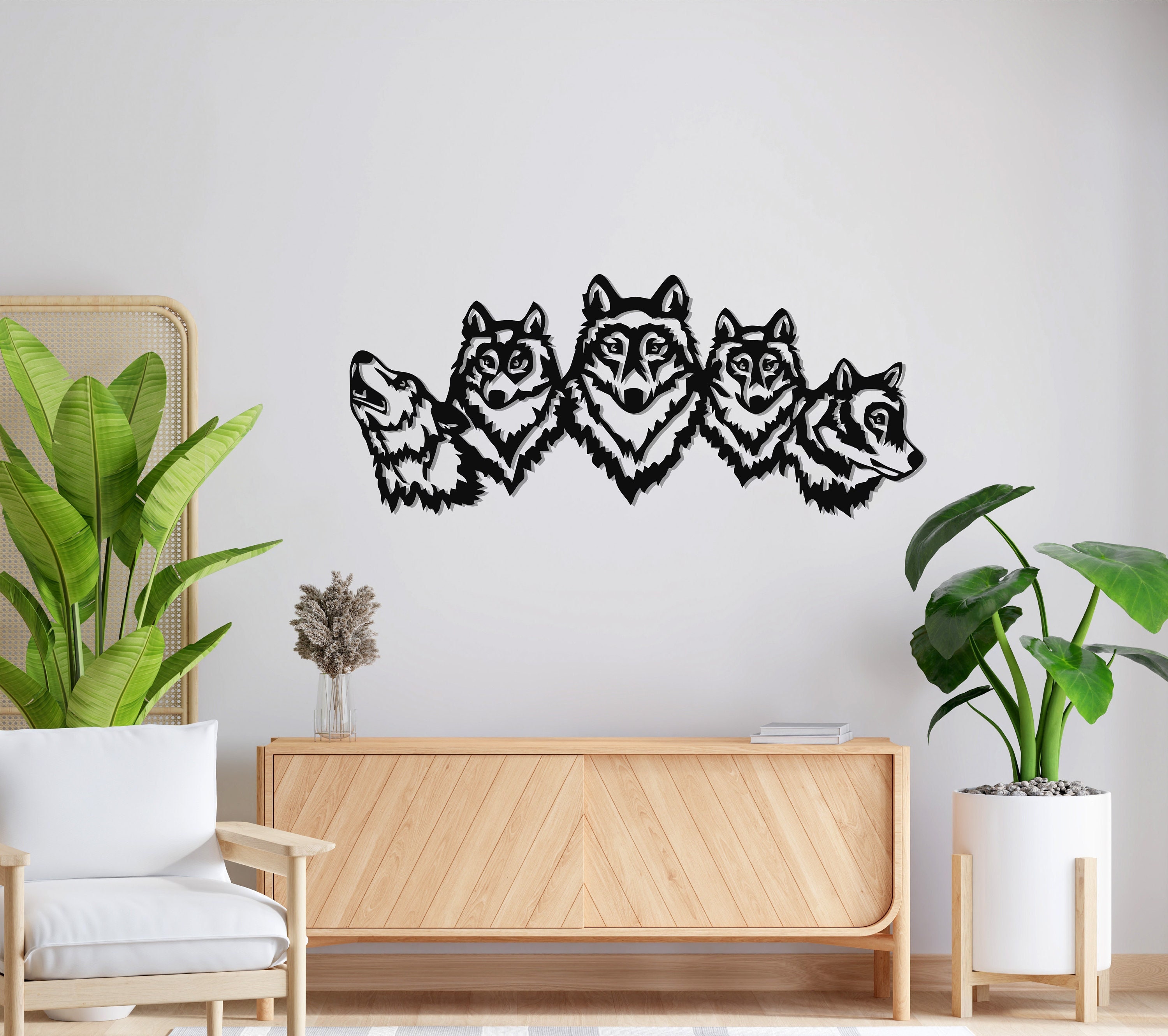 Metal Wolf Pack Wall Art, Metal Wall Art, Home Office Decoration ...