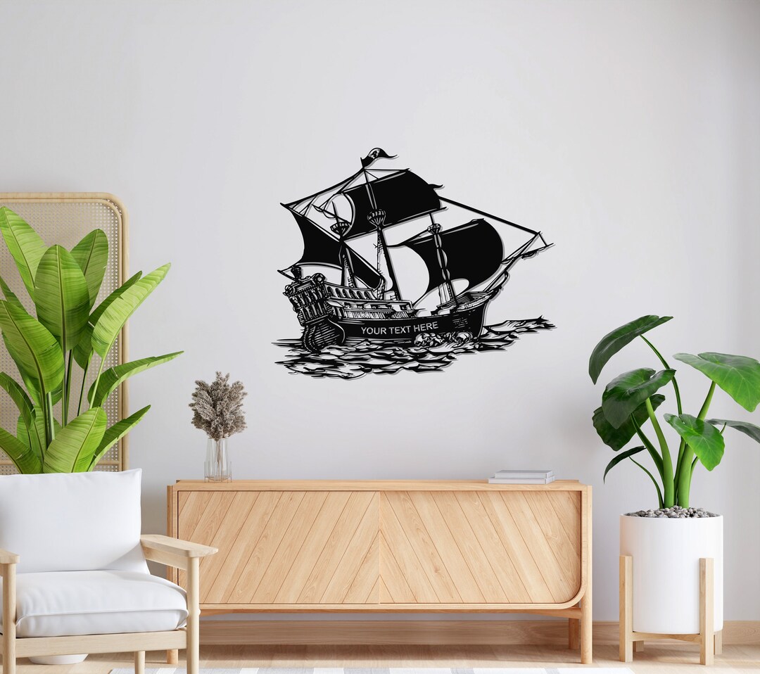 Metal Personalized Pirate Ship Decor, Personalized Wall Art, Metal Wall ...