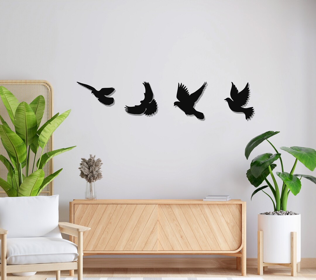 Metal Birds Wall Art, Metal Wall Art, Home Office Decoration, Wildlife ...