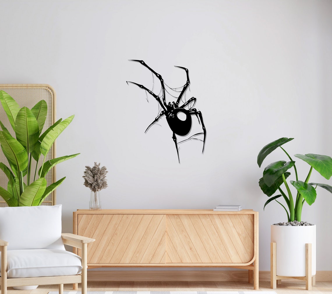 Metal Spider Wall Art, Metal Wall Art, Home Office Decoration, Wildlife ...