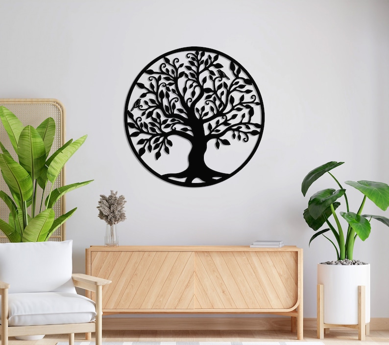 Metal Family Tree Decor, Metal Family Tree Wall Art, Metal Wall Art ...