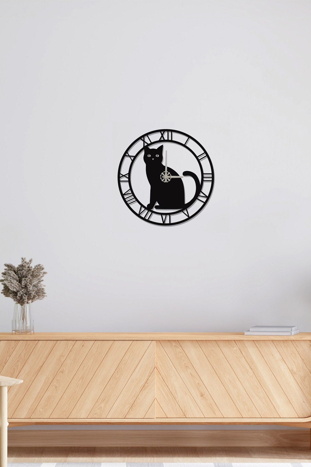 Cat Clocks for Wall, Wall Clock, Modern Metal Wall Clock, Large Wall ...