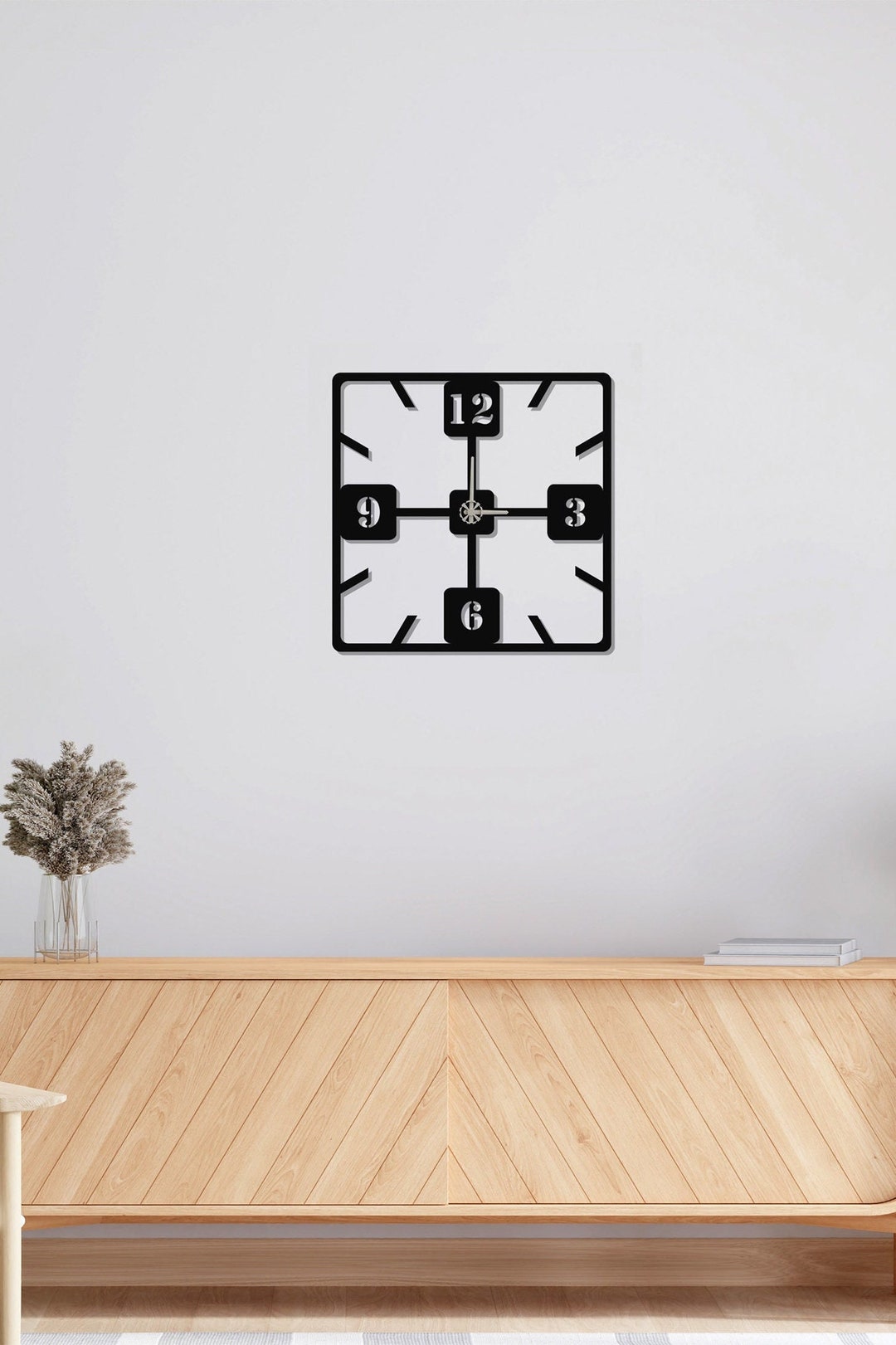 Square Clocks for Wall, Wall Clock, Modern Metal Wall Clock, Large Wall ...