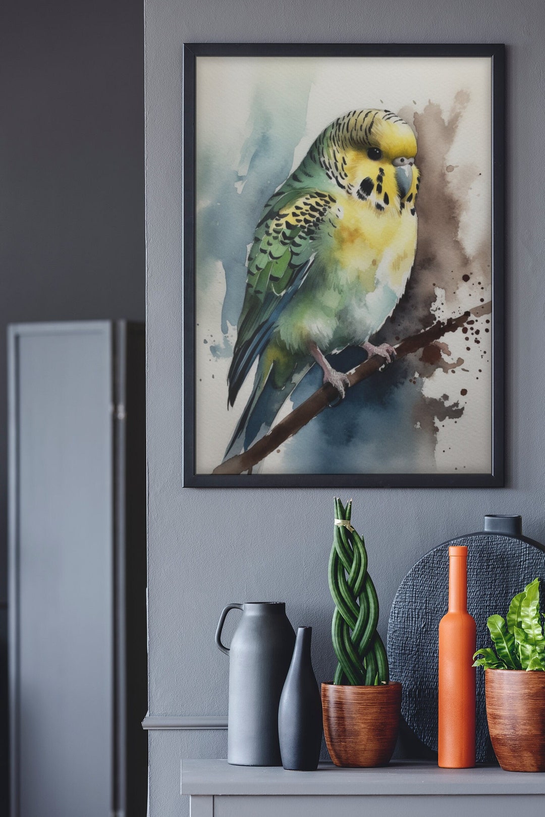 Budgie Art Print Budgie Watercolor Wall Art Poster With - Etsy