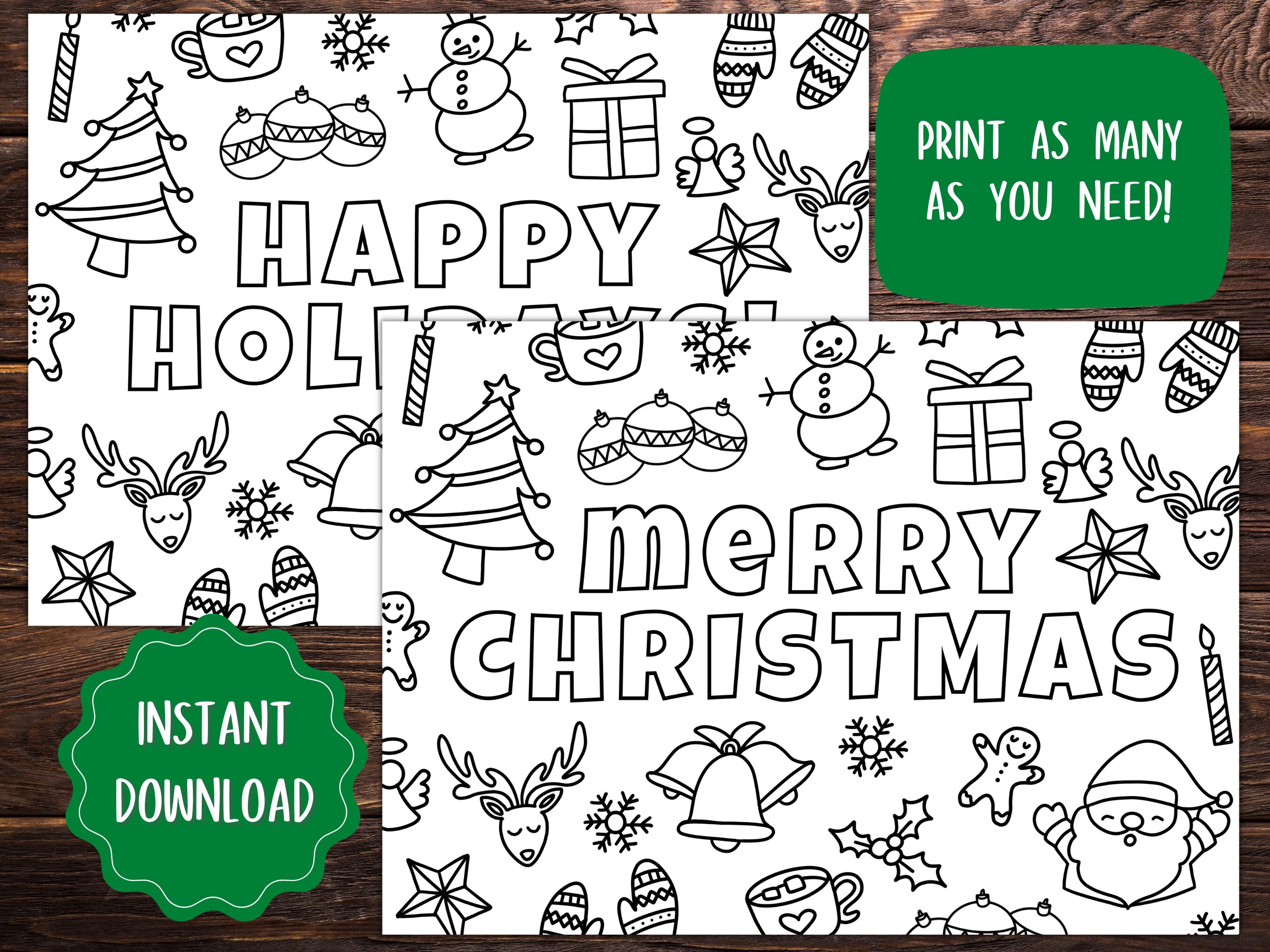 Printable Christmas Placemats Holidays Coloring Page Kids Activities ...