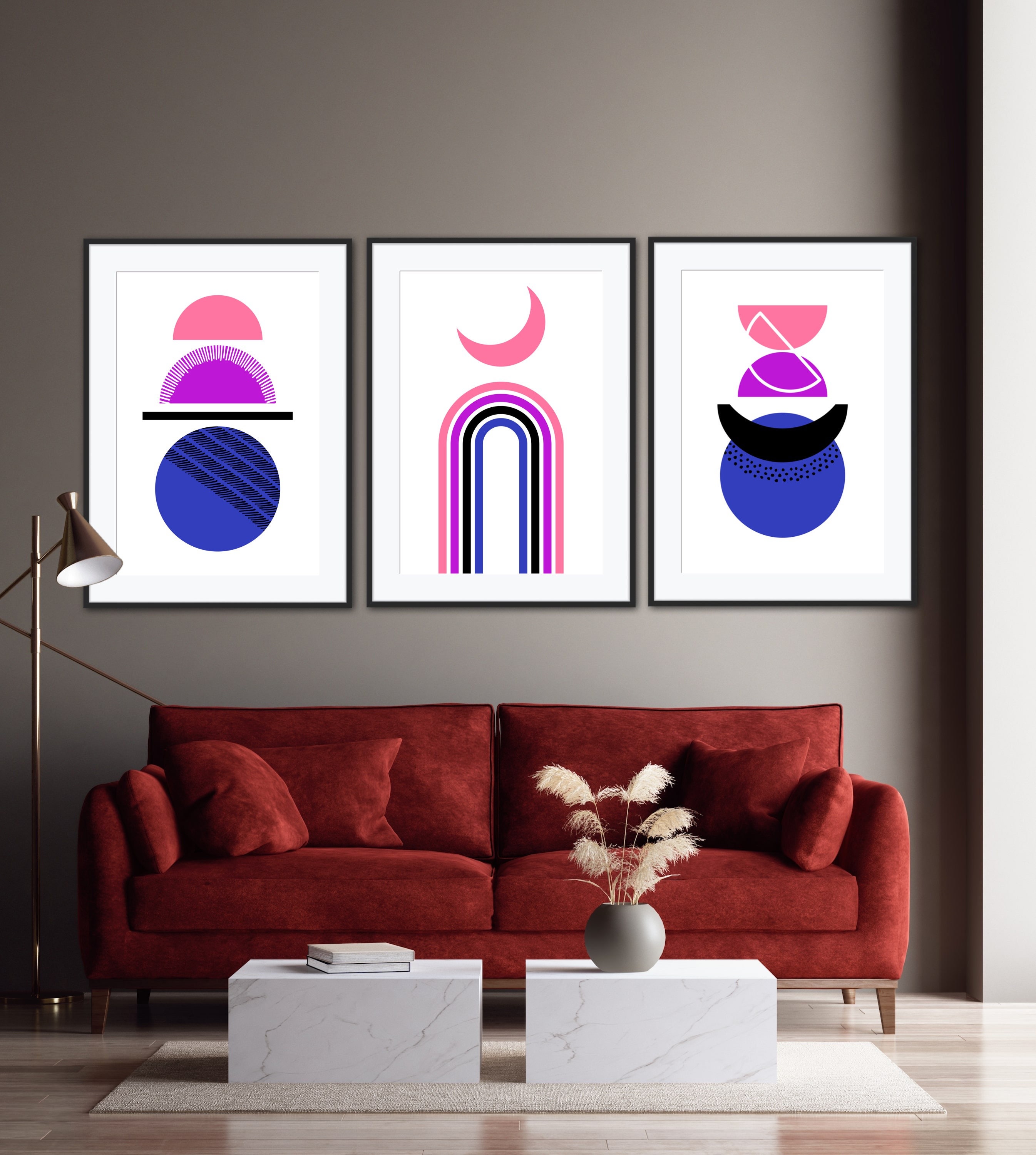 Bandera de Género fluido / Arte mural sutil del Orgullo / Obras de arte ...