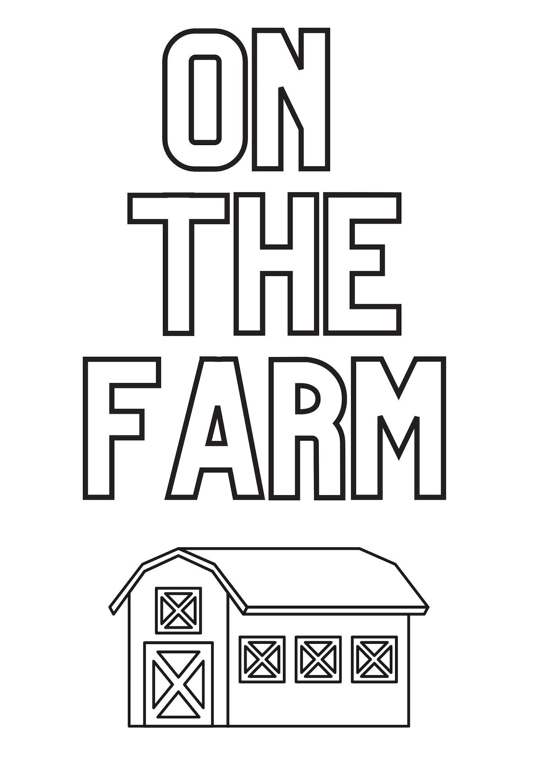 On the Farm Colouring Pages Colouring Book Colouring - Etsy