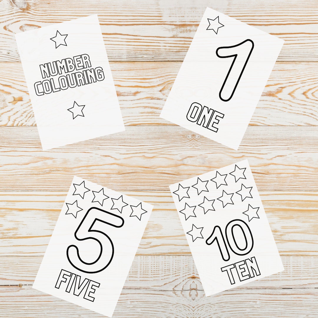 Numbers Colouring Pages, Book, Activity, Worksheets, Workbook, Counting ...