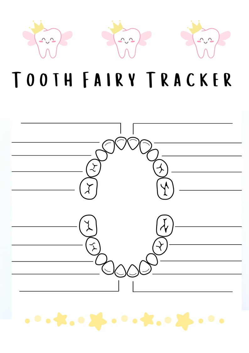 Tooth Fairy, Tracker, Tooth Loss Chart, Lost Tooth, Tooth Keepsake ...