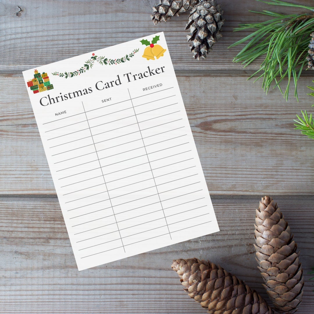 Christmas Card Tracker, Christmas Card Checklist, Christmas Card ...