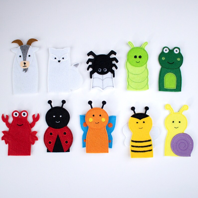 Make Your Own Felt Finger Puppets Set Animal Puppets - Etsy