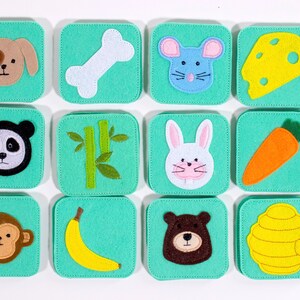 Animals Memory Game and Matching Card Game for Toddlers, Felt Handmade ...