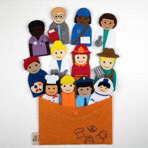 OCCUPATIONS Felt Finger Puppet Set, Educational Activities for Toddlers ...