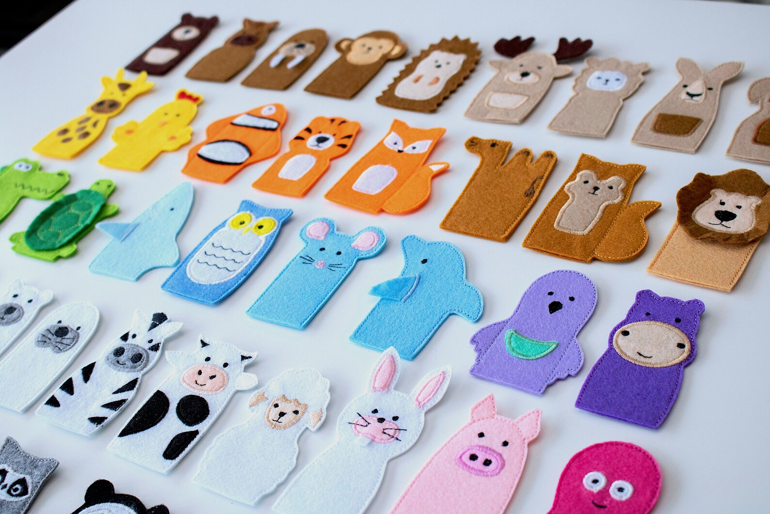 Make Your Own Felt Finger Puppets Set Animal Puppets - Etsy