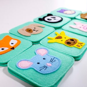 Felt Memory Game, Matching Animals Card Game for Toddlers, Handmade ...