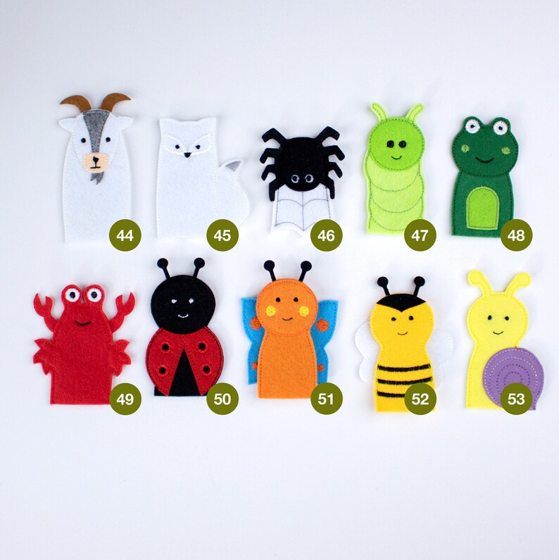 Felt Finger Puppets Make Your Own Set Among 43 Animals - Etsy