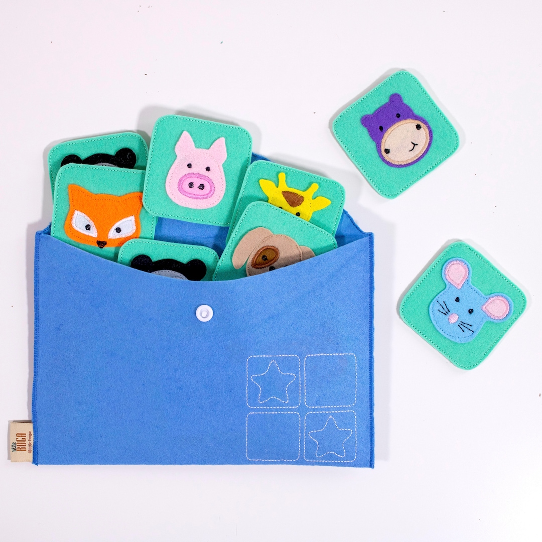 Felt Memory Game, Matching Animals Card Game for Toddlers, Handmade ...