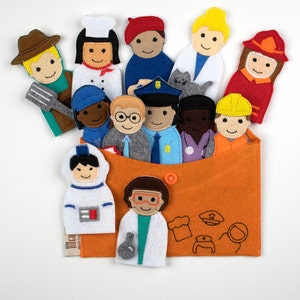OCCUPATIONS Felt Finger Puppet Set, Educational Activities for Toddlers ...