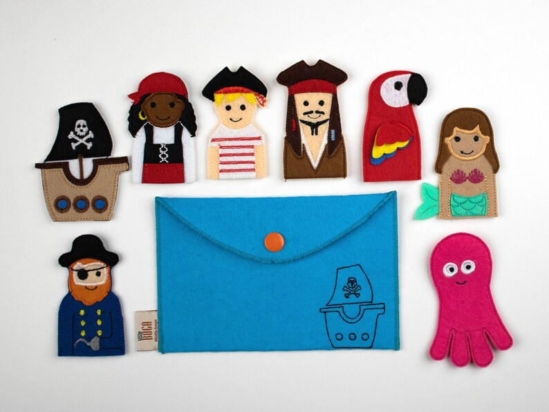 PIRATES Felt Finger Puppet Set Educational Activities for - Etsy
