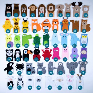 Felt Finger Puppets Make Your Own Set Among 43 Animals - Etsy